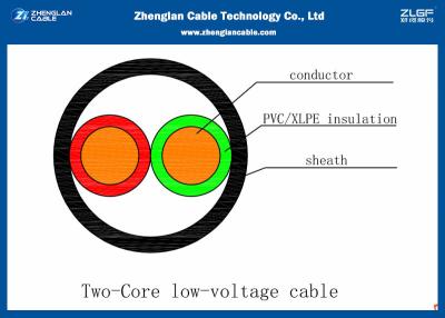 Chine 0.6/1KV 2 section nominale Unarmoured du CEI 60228 (AL/CU/PVC/XLPE) de cable électrique des noyaux BT : ² de 2*1.5~2*240mm à vendre