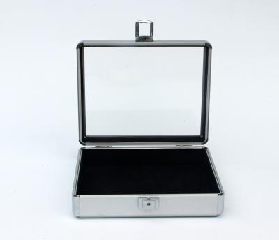 China Custom Small Silver Aluminum Cases With Transparent Arylic Panel For Packing Tools for sale
