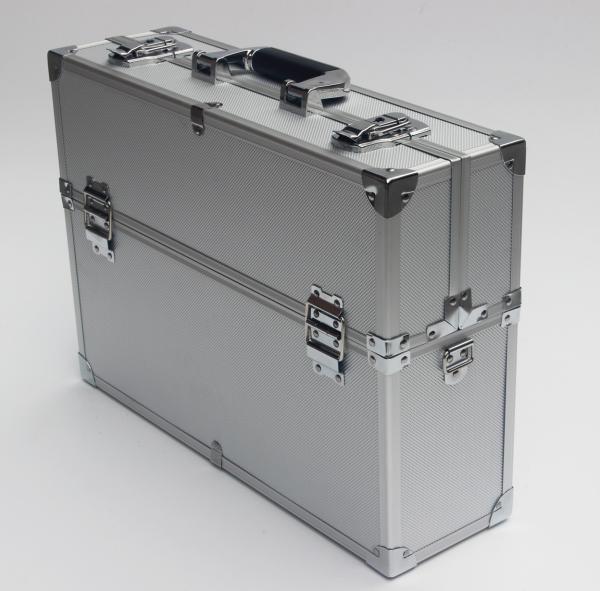 Quality Silver Lockable Aluminum Storage Box , Double Door Open Aluminium Tool Case for sale