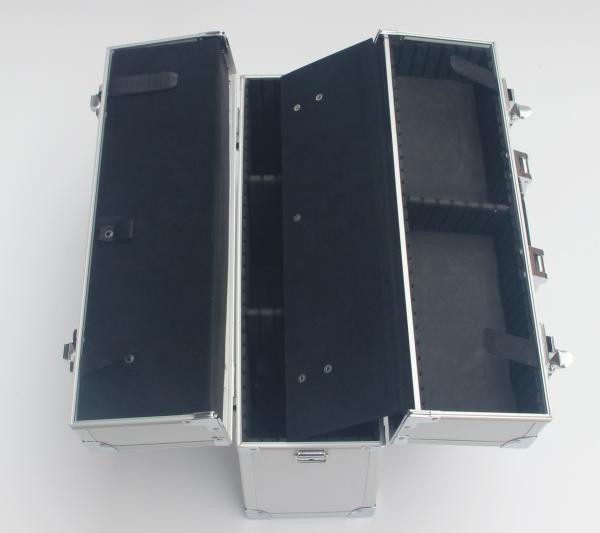 Quality Silver Lockable Aluminum Storage Box , Double Door Open Aluminium Tool Case for sale