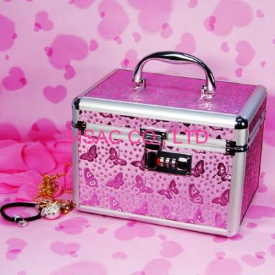 Cina Caso chiudibile a chiave di vanità di rosa della farfalla, casi professionali su ordinazione di trucco in vendita