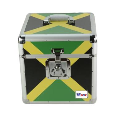 China Aluminum Record Storage Casee with Jamaica Flag surface for sale