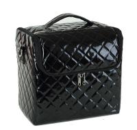 China Soft Fabric Makeup Train Case With Shoulder Strap Pro Makeup Cosmetic Case Large Base Compartment for sale