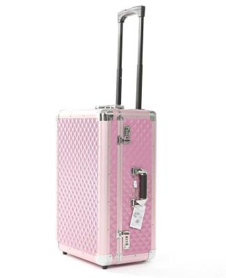 Cina Caso di alluminio rosa di bellezza con due maniglie che rotolano argomento cosmetico per il viaggio in vendita