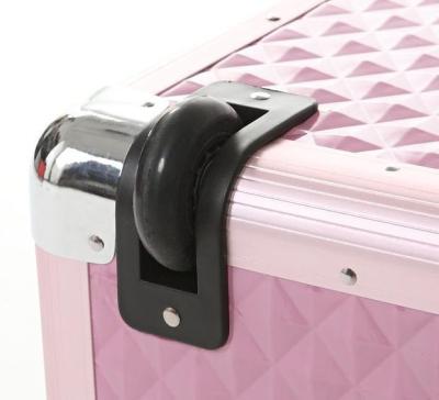 Cina Caso di alluminio rosa di bellezza con due maniglie che rotolano argomento cosmetico per il viaggio in vendita