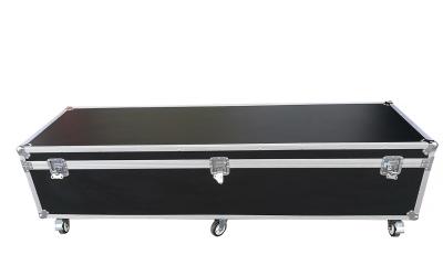 China Large Aluminum Flight Case Black Instrument Carry Case With Six Wheels For Equipment for sale