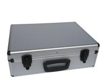 China Silver Aluminum Tool Carry Case With Tool Panel Interior Black Lockable Carrying Boxes for sale