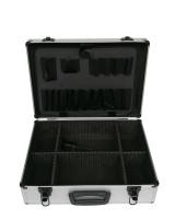 China Silver Aluminum Tool Carry Case With Tool Panel Interior Black Lockable Carrying Boxes for sale