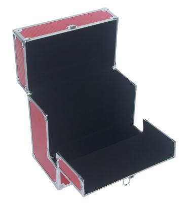 China Record LP Storage Case With Unique Folding Front Flap Aluminum DVD Case Red for sale