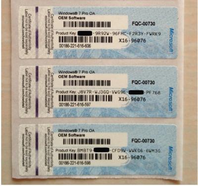 China Over thousands of sales W7 OEM COA 100% Online Activation Pro Red or Blue Version 100% Customer Satisfied for sale