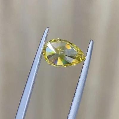 China Pear Brilliant Cut HPHT CVD Lab Created Yellow Diamond 1-1.3ct for sale