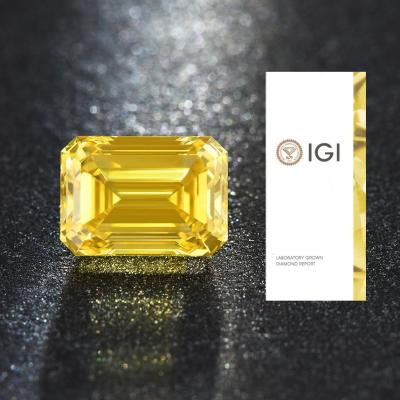 China Diamante amarillo creado en laboratorio con certificación de IGI 3.45ct corte de esmeralda en venta