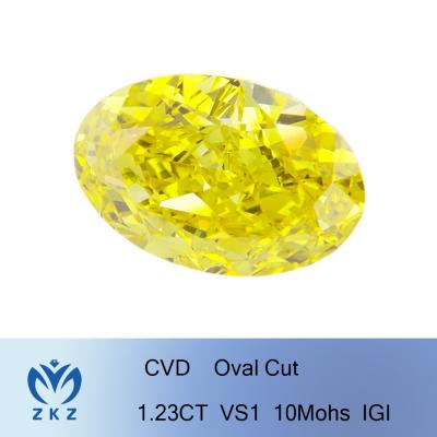 중국 1.23 ct 종합적 실험실 이루어진 노랑색 다이아몬드 타원형은 우수한 삭감을 형성했습니다 판매용