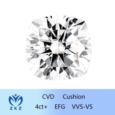 China Large Size 4CT+ Cushion Shape CVD Lab Grown Diamond Prime Source Factory for sale