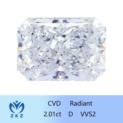 China Radiant Cut 2ct As Grown CVD Lab Grown White Diamonds With IGI Certification for sale