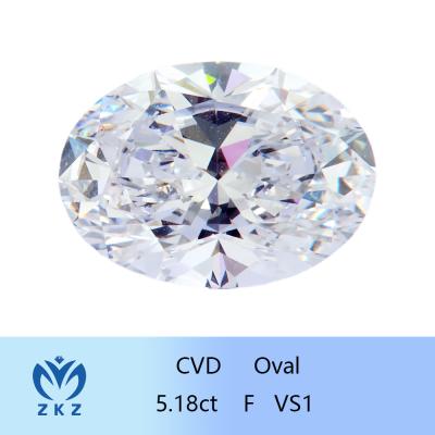 China ZKZ Large Size Diamonds 5.18ct Certified Loose Oval Lab Diamond VS1 Clarity for sale