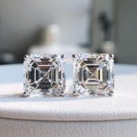 China IGI Certified Lab Grown Diamond Asscher Cut Earring Studs DEF VVS-VS 1 Piece for sale