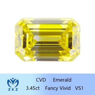 Cina Il laboratorio sciolto di HPHT ha creato Diamond Emerald Cut giallo IGI diplomato in vendita