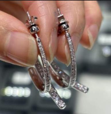 중국 타셀 귀걸이 DEF VVS 둥근 모양 실험실 자란 다이아몬드 PT950 판매용