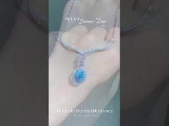 lab grown blue diamond necklace