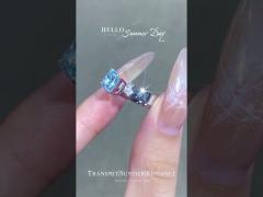 cushion blue diamond ring for engagement and wedding