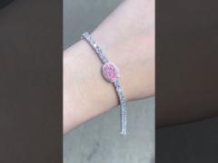 Diamond Bracelet earing necklace loose synthetic diamonds pink diamond Tennis Bracelet