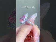 Lab Diamond Jewelry Diamond Ring Pendant Necklace Jewelry Design Pink Pear Value Product