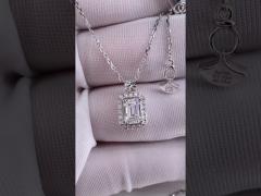 Emerald Lab Created Diamond Pendant Necklace Lab Diamond Jewelry Setting Pendant