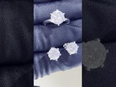 Classic T Six Prongs Lab Grown Diamond Ring Stud Earrings Factory customization Engagement