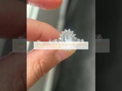 Anel com diamante oval branco de laboratório de 1,168ct, DEF, VVS, PT950, EX