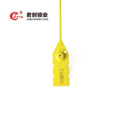 Cina JCPS002 sigillo di sicurezza in plastica con codice a barre sigillo di sicurezza in borsa di plastica sigillo di sicurezza pull stretto banco sigillo di sicurezza in plastica per borse in vendita