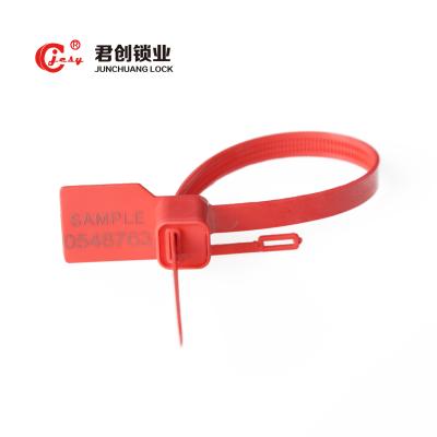 Cina JCPS304 sigillo di sicurezza in plastica con cintura a codice a barre contenitore di sigilli di sicurezza in plastica con logo in vendita