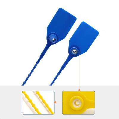Cina JCPS303 tirare stretto sigillo di plastica di sicurezza bancaria per sacchetti sigillo di sicurezza di plastica contatore rosso sigillo di plastica tag in vendita