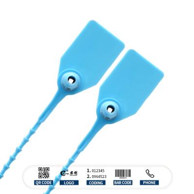 Cina JCPS303 tirare stretto sigillo di plastica di sicurezza bancaria per sacchetti sigillo di sicurezza di plastica contatore rosso sigillo di plastica tag in vendita