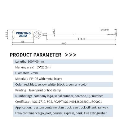 Cina JCPS005 Fabbrica direttamente prezzo economico Chiusura in plastica personalizzata Striscia di sigillamento Stile e materiale PP Sigillo di plastica in vendita