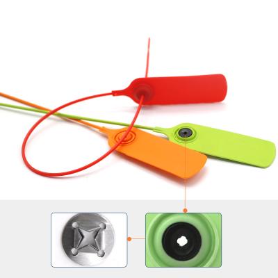Cina JCPS005 Sicurezza di alta qualità temperamento fisso a codice a barre pesante red pull tight customizazione colorato sigillo di plastica in vendita
