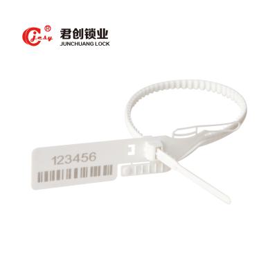 Cina JCPS117 sigilli di sicurezza in plastica personalizzati sigillo di sicurezza in plastica codice a barre sigillo di sicurezza in plastica usa e getta in vendita
