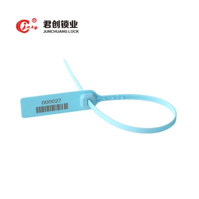 Cina Sigilli di plastica a chiusura automatica regolabili JCPS300 Sigillo di sicurezza per sacchetti di inserimento in metallo in vendita