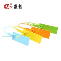 China Custom Plastic Seal Tag String Adjustable Length 500mm Barcode Logo Security Seal for sale