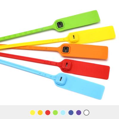 Cina JCPS300 merci usa e getta numero di serie contenitore codice a barre sigilli di plastica di sicurezza con numeri in vendita