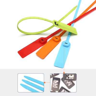 Cina JCPS300 merci usa e getta numero di serie contenitore codice a barre sigilli di plastica di sicurezza con numeri in vendita