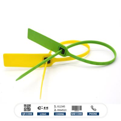 Cina JCPS300 merci usa e getta numero di serie contenitore codice a barre sigilli di plastica di sicurezza con numeri in vendita