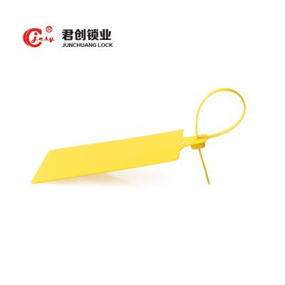 Cina JCPS406 sigillo di sicurezza di plastica logistica compagnie aeree personalizzate sicurezza sigillo di plastica strappare sigillo di plastica inserto metallico in vendita