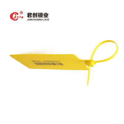 Cina JCPS406 sigillo di sicurezza di plastica logistica compagnie aeree personalizzate sicurezza sigillo di plastica strappare sigillo di plastica inserto metallico in vendita