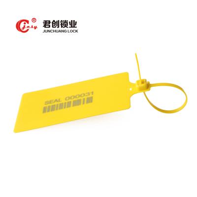 Cina JCPS406 sigillo di sicurezza di plastica logistica compagnie aeree personalizzate sicurezza sigillo di plastica strappare sigillo di plastica inserto metallico in vendita