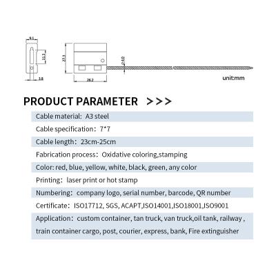 China JCCS003 beveiligingsslot kabel afdichting spoor & container slot dubbel vergrendeld kabel afdichting Te koop