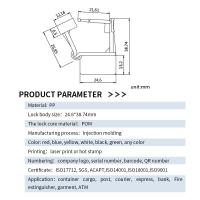 China Barcoded Plastic Padlock Seal 24.6x38.7mm PP Container Cargo Security Seal for sale