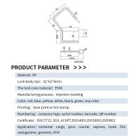 China Self-Locking Plastic Padlock Seal 41x62x4mm PP Security Lock for Trolley for sale