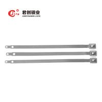 China Disposable Embossed Metal Strap Seal 218mm x 8mm Adjustable Security Seal for Containers for sale
