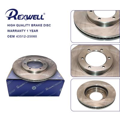중국 43512-25060 43512-25061 OEM 브레이크 디스크 로터 (Toyota Hiace Dyna Toyoace 5L용) 판매용